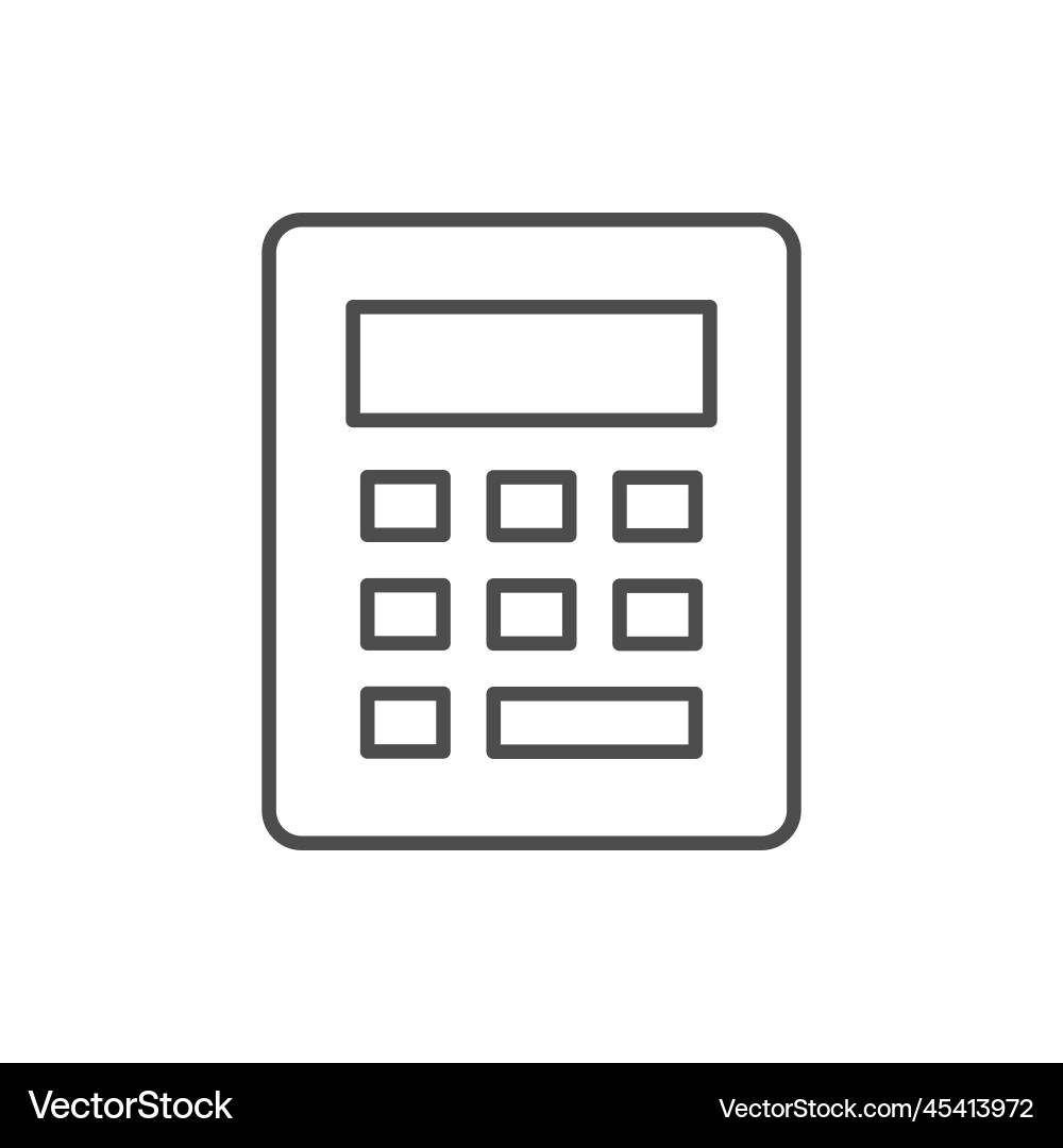 Modern calculator line outline icon Royalty Free Vector