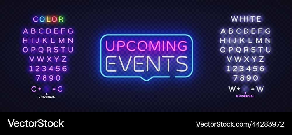 Neon Event Ankündigungszeichen Lizenzfreies Vektorbild