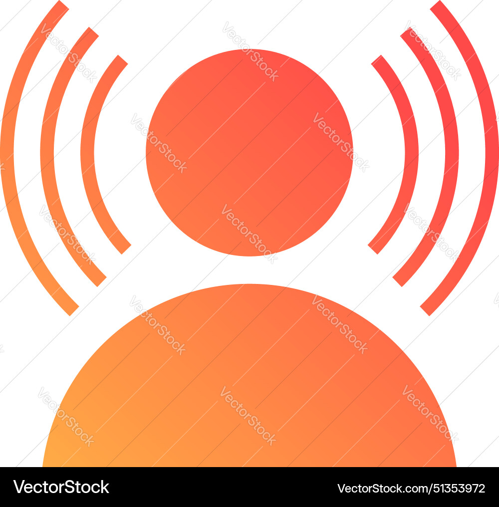 Orange user icon with signal waves Royalty Free Vector Image