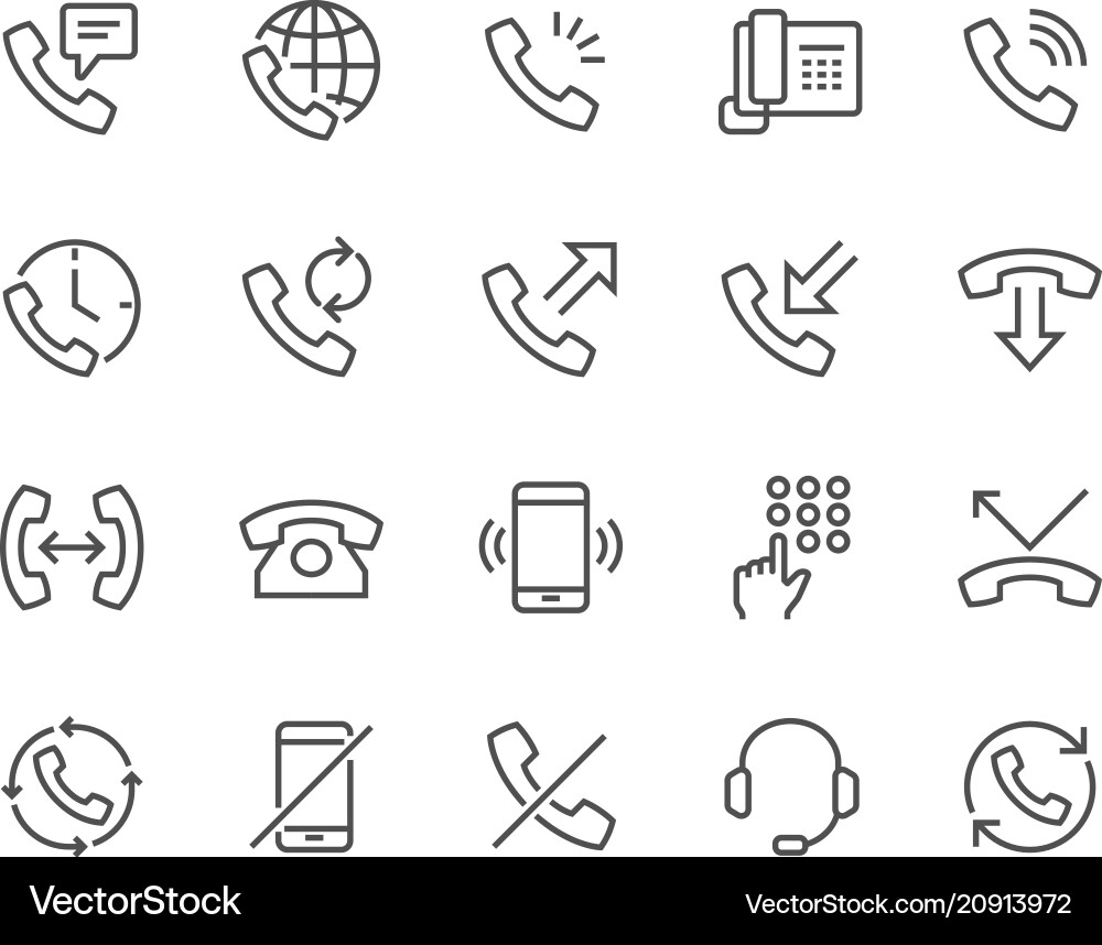 Phone Line Icons - Communication Royalty Free Vector Image