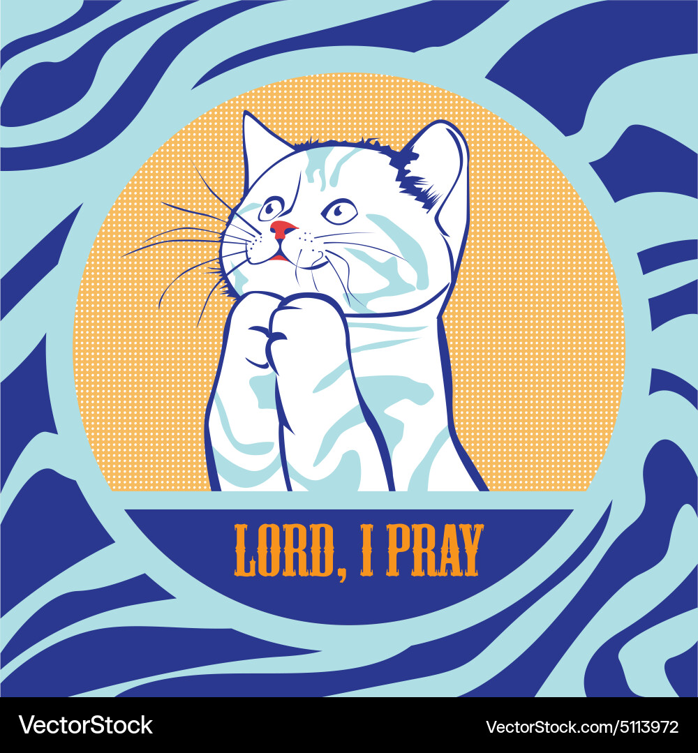 Praying Cat Royalty Free Vector Image - VectorStock