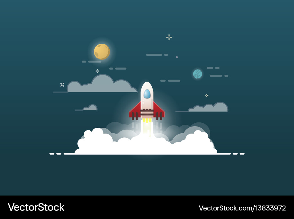 Rocket Launch Concept Royalty Free Vector Image