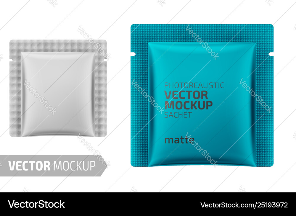 Weiß matt quadratischer Beutel 3d Lizenzfreies Vektorbild