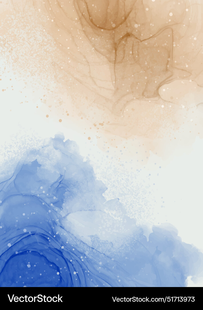 Abstract beach themed hand painted alcohol ink Vector Image