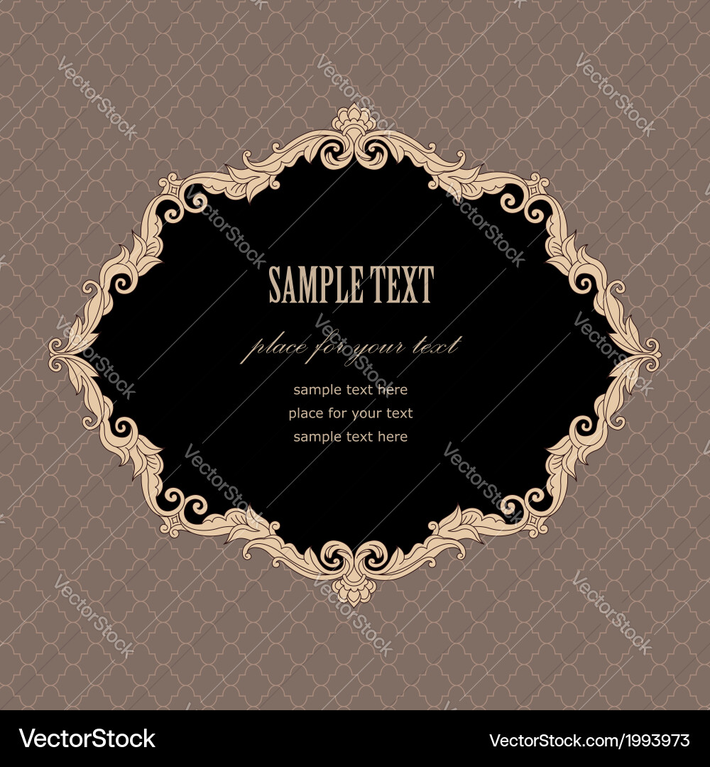 Baroque frame Royalty Free Vector Image - VectorStock