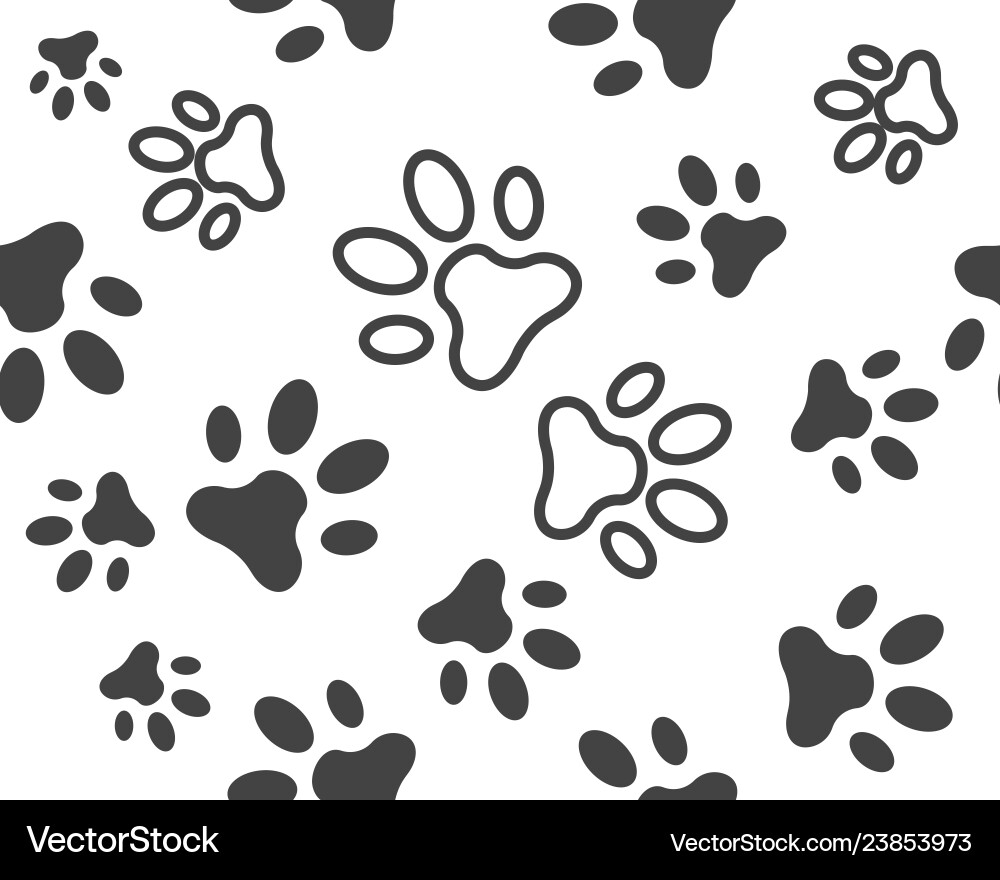 Cute Paw Print Pattern Royalty Free Vector Image