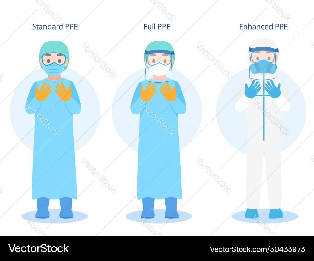 Doctors Wearing PPE Royalty Free Vector Image - VectorStock