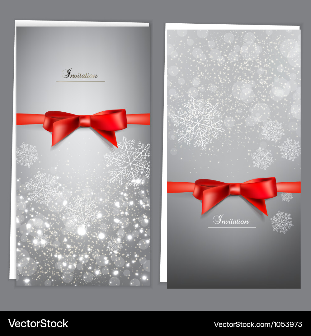 Elegant christmas invitation cards template Vector Image