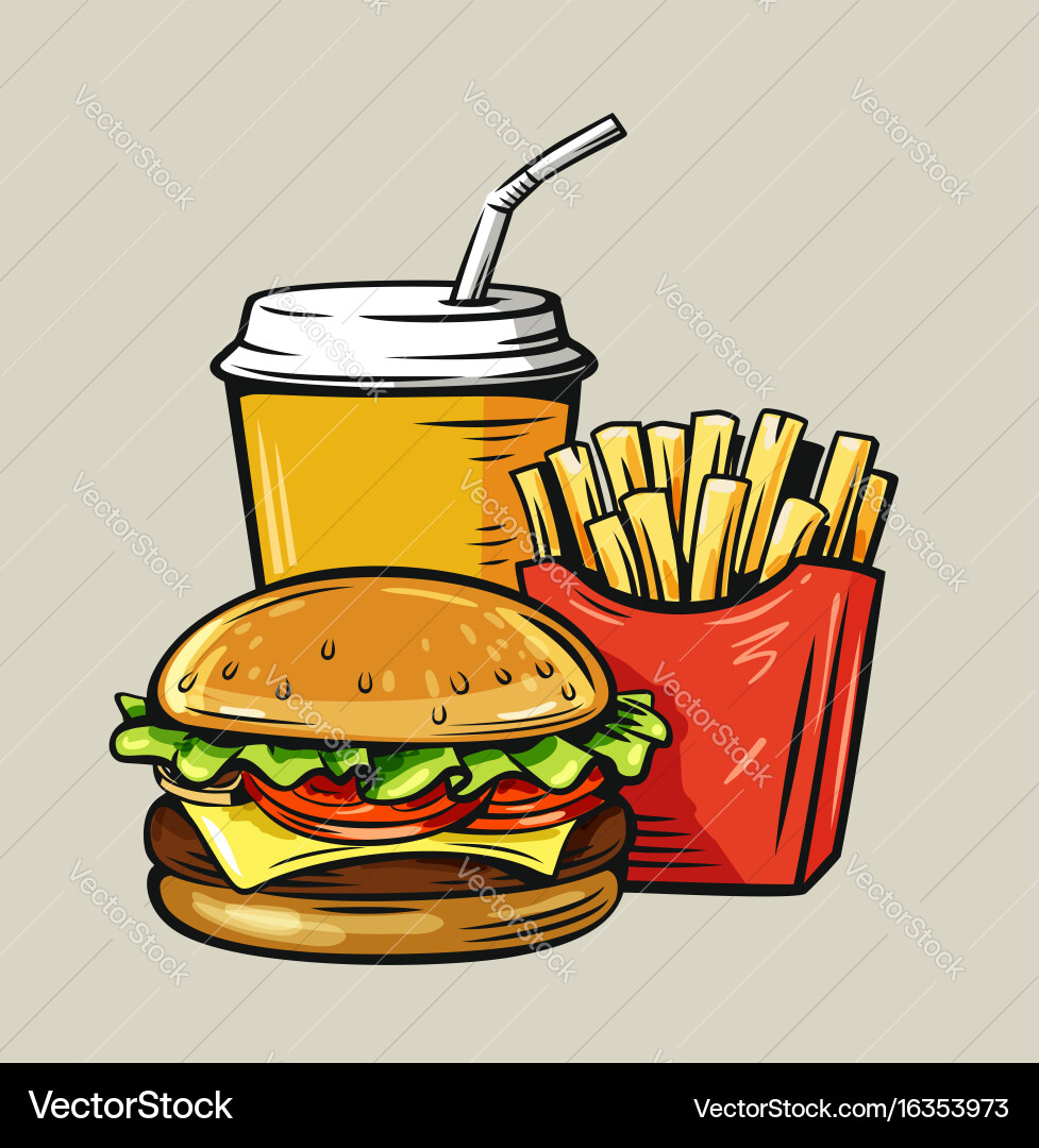 Fast food Royalty Free Vector Image - VectorStock