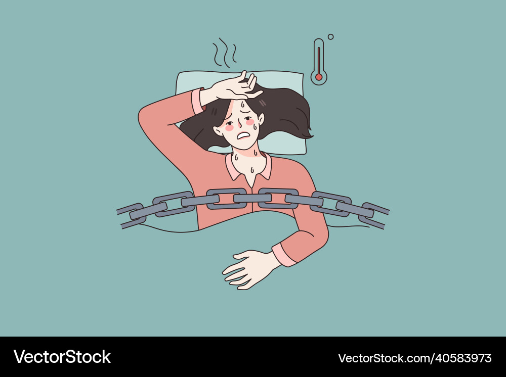 Fever and getting ill sick concept Royalty Free Vector Image