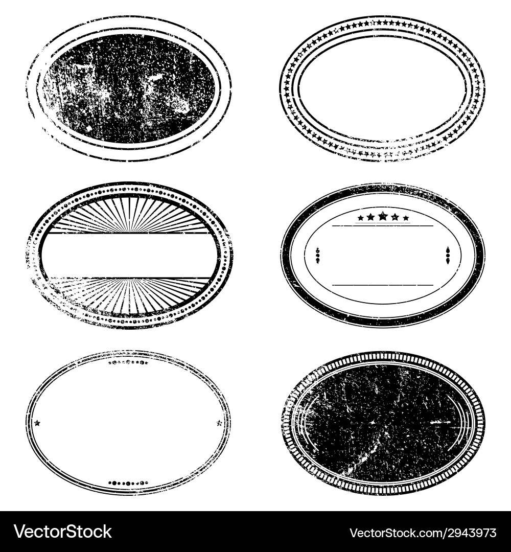 Grunge oval stamp set Royalty Free Vector Image