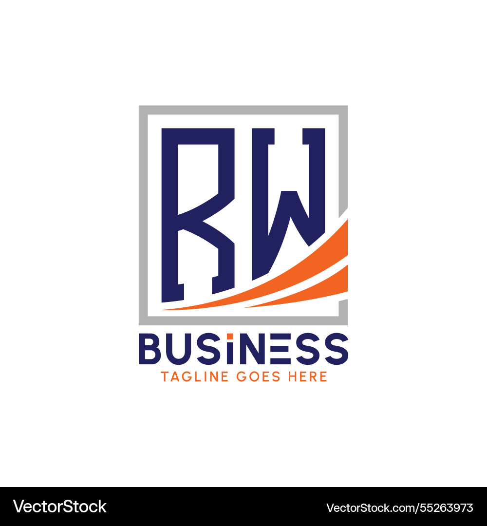 Letter rw business logo modern Royalty Free Vector Image