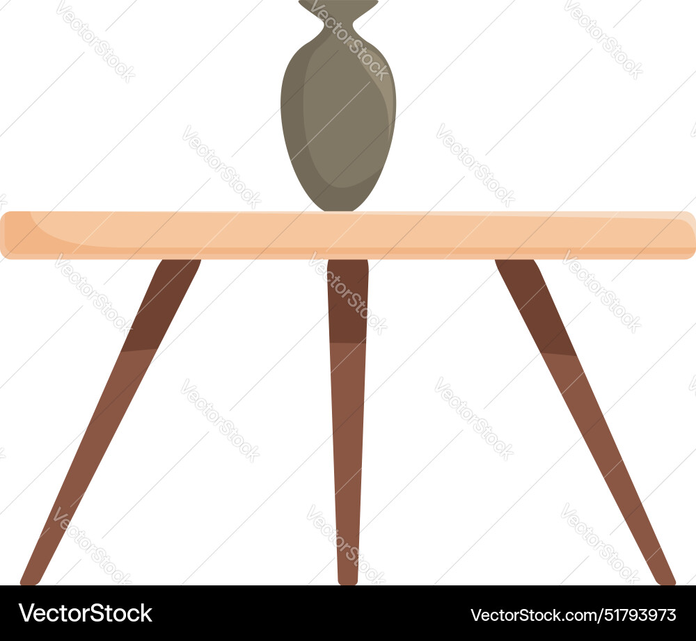 Minimalist wooden table standing on three legs Vector Image