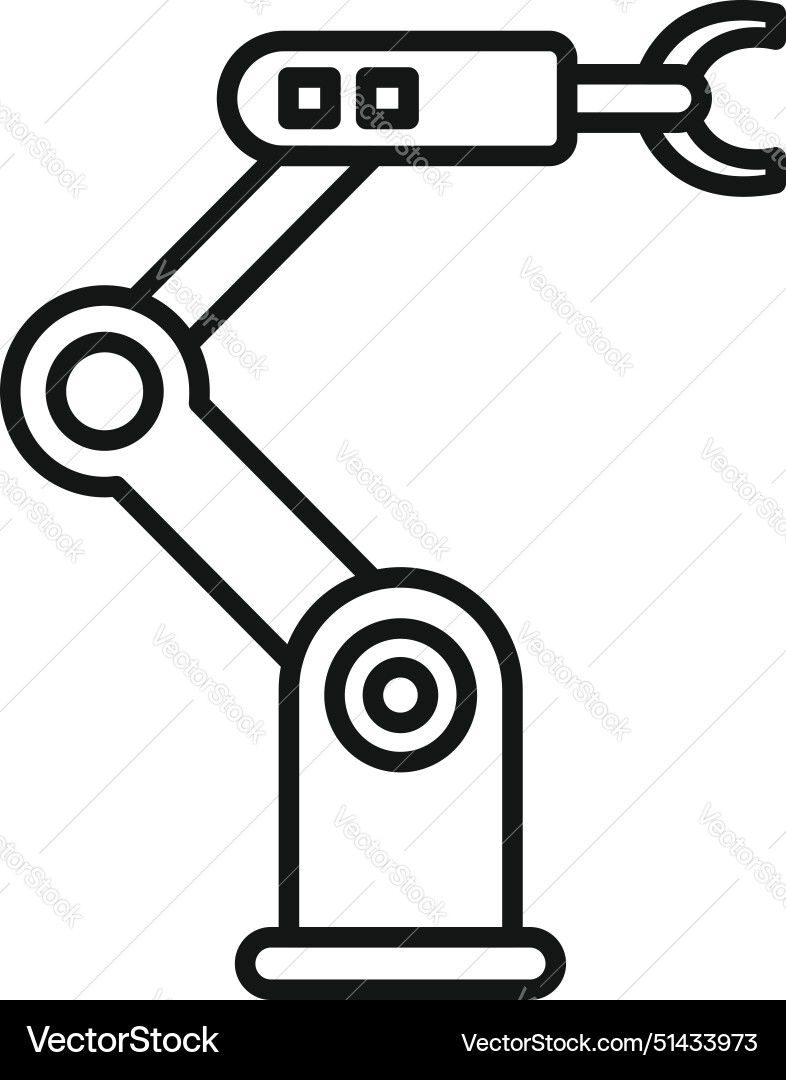 Robotic arm line art Royalty Free Vector Image