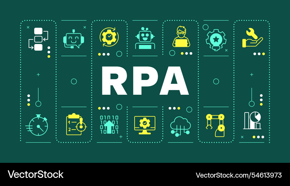 Rpa dark green word concept Royalty Free Vector Image