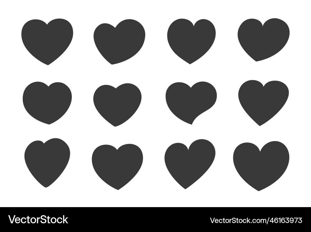 Set of hearts Royalty Free Vector Image - VectorStock