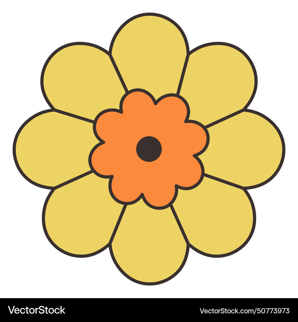 Simple daisy flower Royalty Free Vector Image - VectorStock
