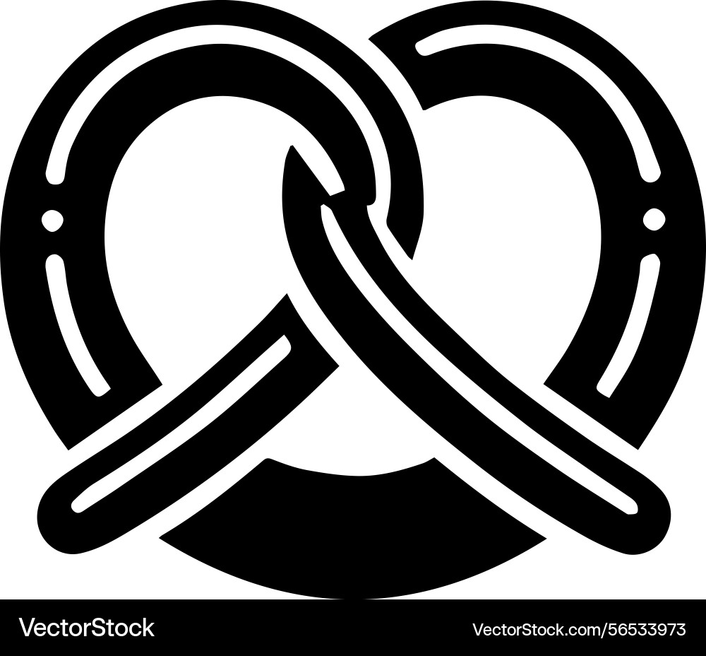Simple icon of a pretzel logo design Royalty Free Vector