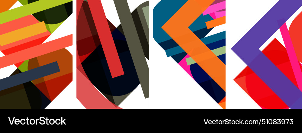 Square and round shape geometric poster set Vector Image