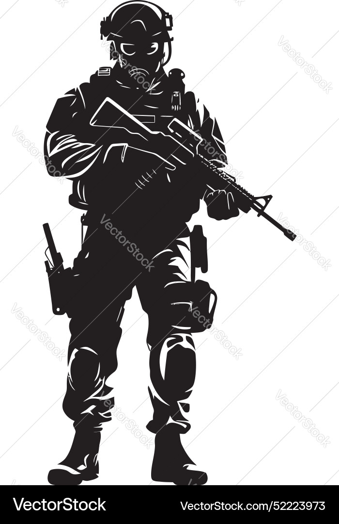 Strikeforce sentinel monochromatic swat police Vector Image