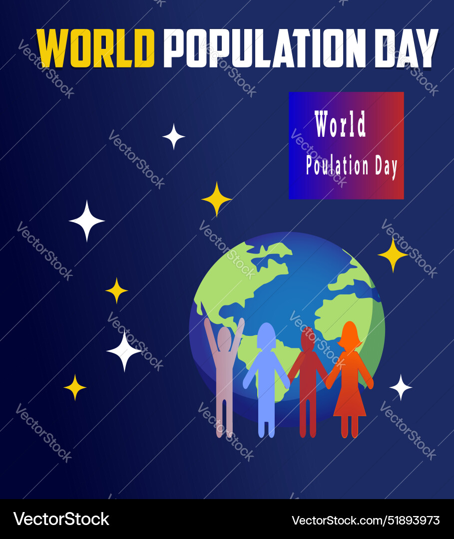 World population day template Royalty Free Vector Image