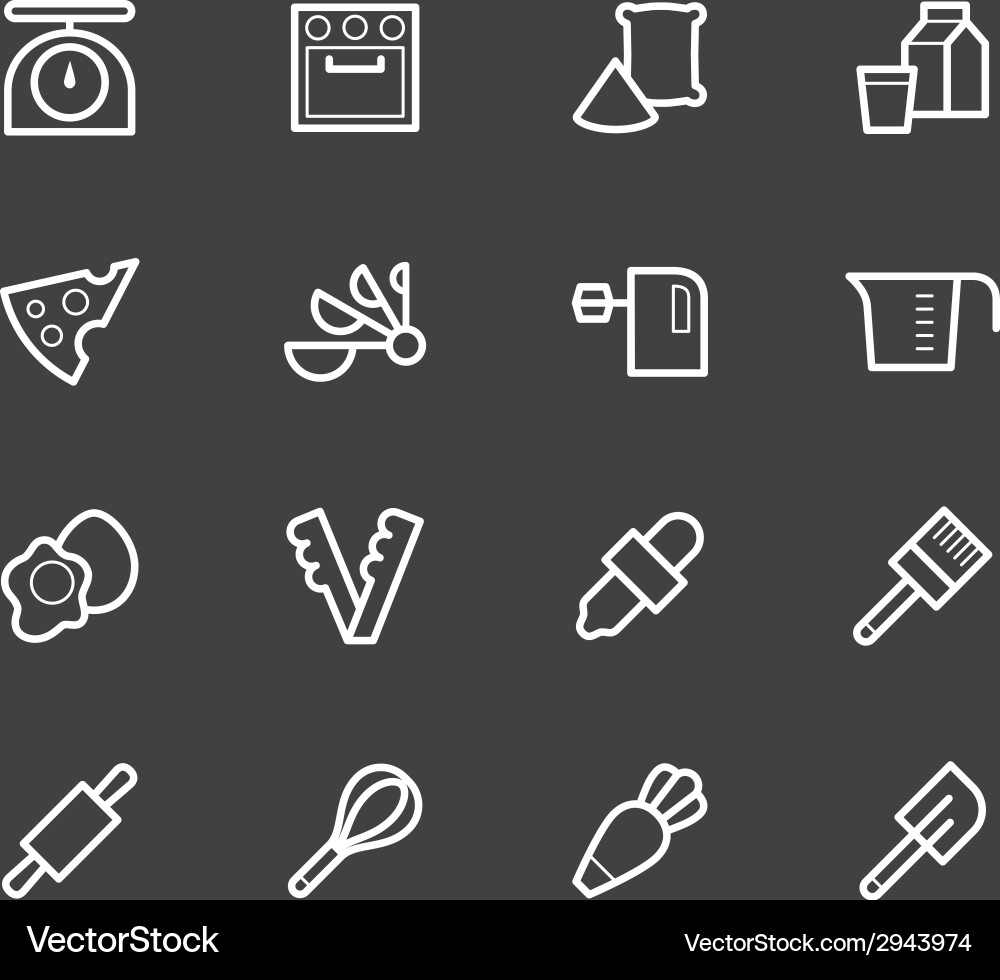 Bakery Tools Icon Set Royalty Free Vector Image