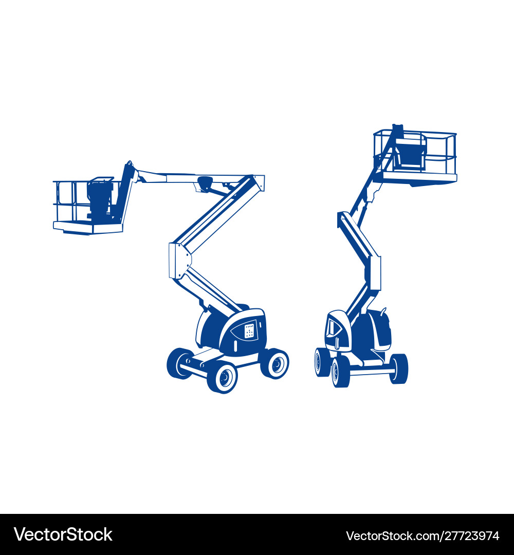 Boom lift sliuet Royalty Free Vector Image - VectorStock
