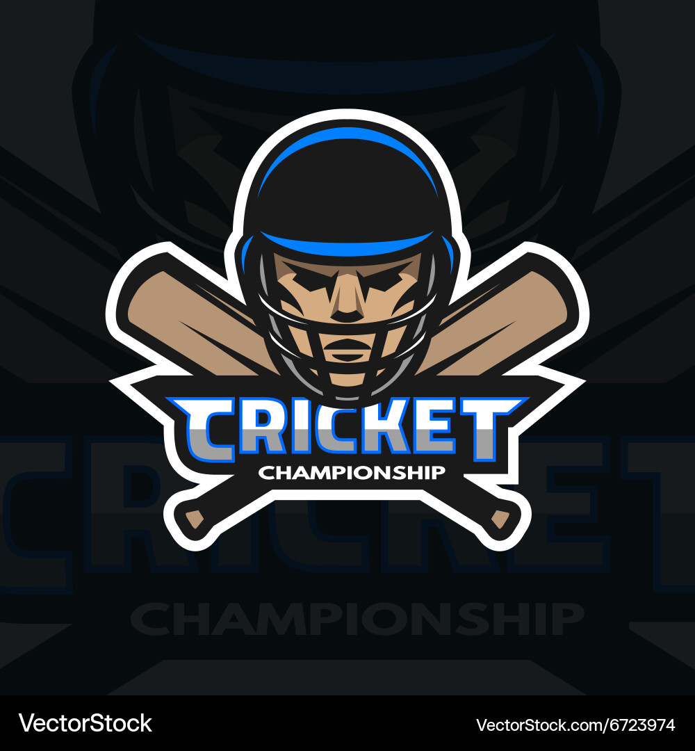 Cricket player and bats Royalty Free Vector Image
