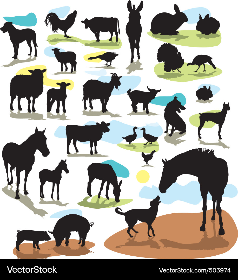 Farm animals Royalty Free Vector Image - VectorStock