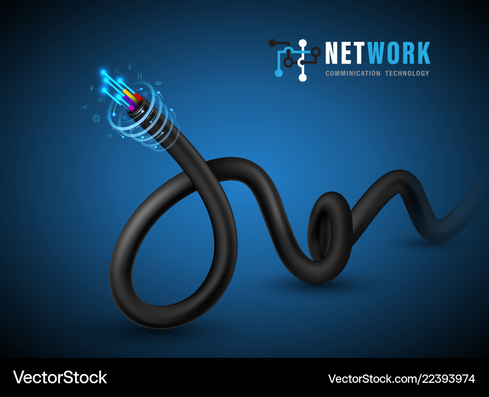 Fiber optic cable Royalty Free Vector Image - VectorStock