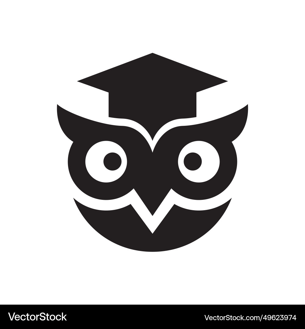 Graduate owl logo design image Royalty Free Vector Image