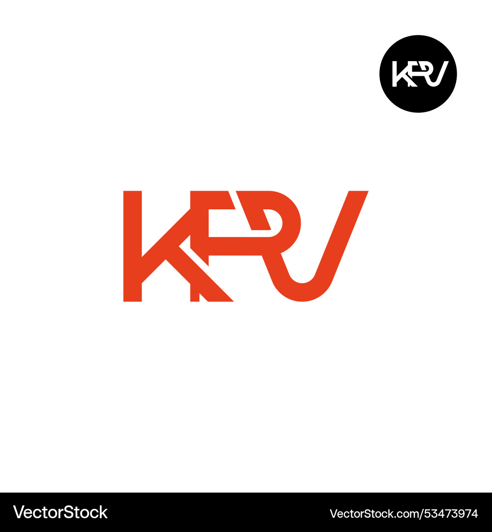 Kpv logo letter monogram design Royalty Free Vector Image
