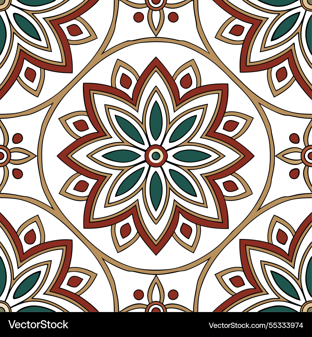 Middle eastern islamic patterns seamless tile Vector Image