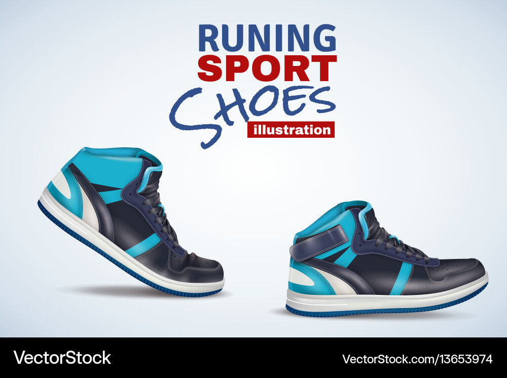 Running sport shoes Royalty Free Vector Image - VectorStock