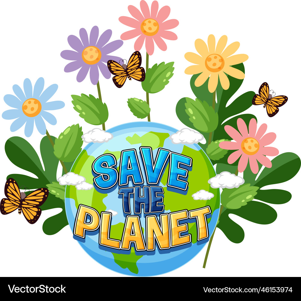 Save the earth campaign banner Royalty Free Vector Image