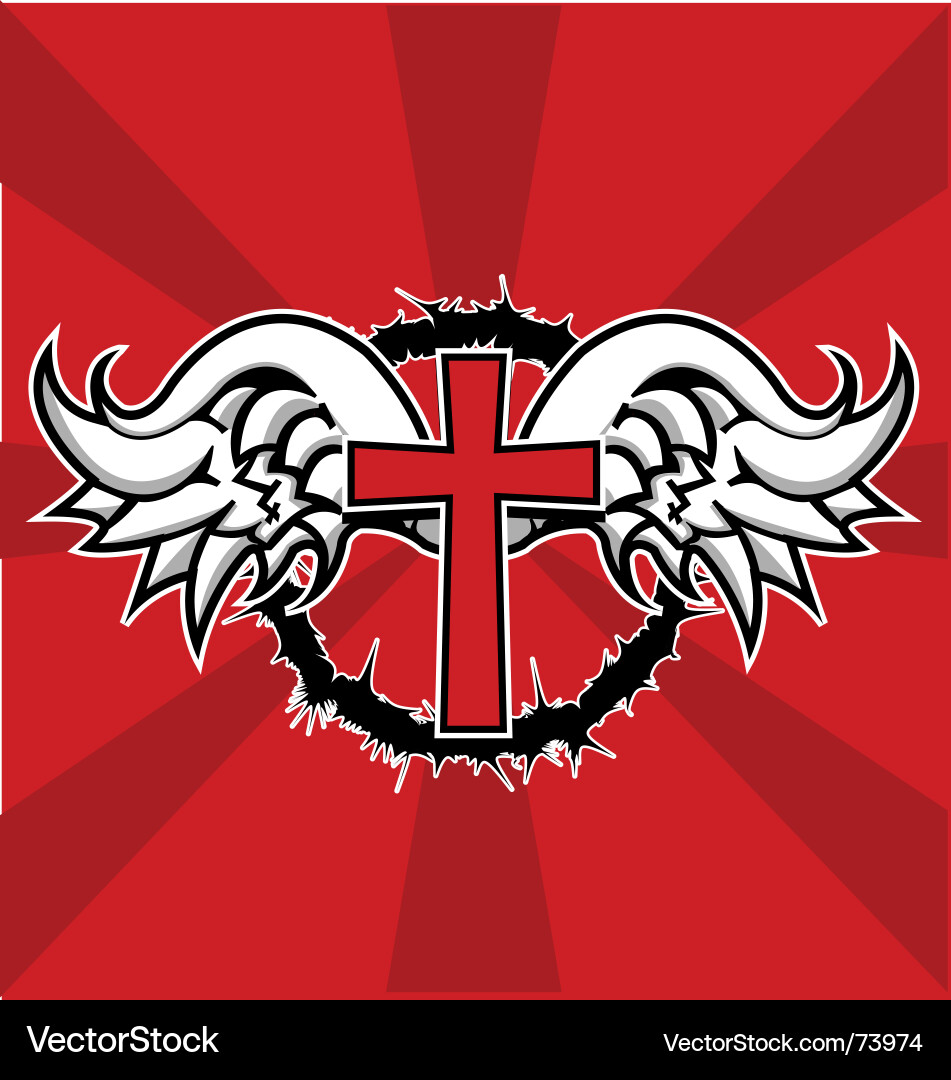 Winged Cross Symbol Royalty Free Vector Image - VectorStock