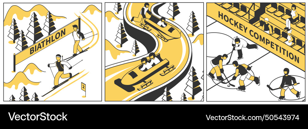 Winter competition set Royalty Free Vector Image