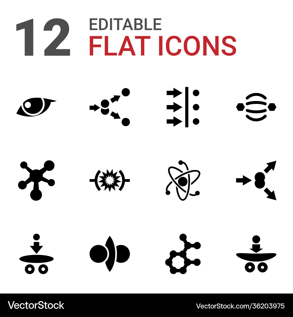12 atom icons Royalty Free Vector Image - VectorStock