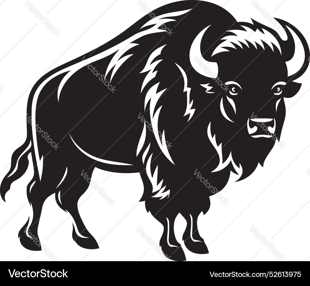 Bison bite unleash the black power Royalty Free Vector Image