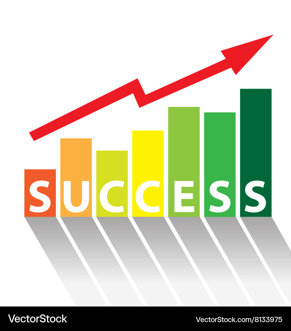 Business graph chart with red rising arrow Vector Image
