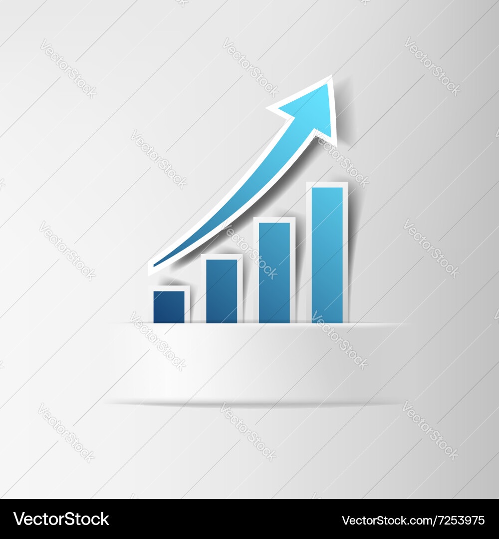 Chart of profit growth Royalty Free Vector Image