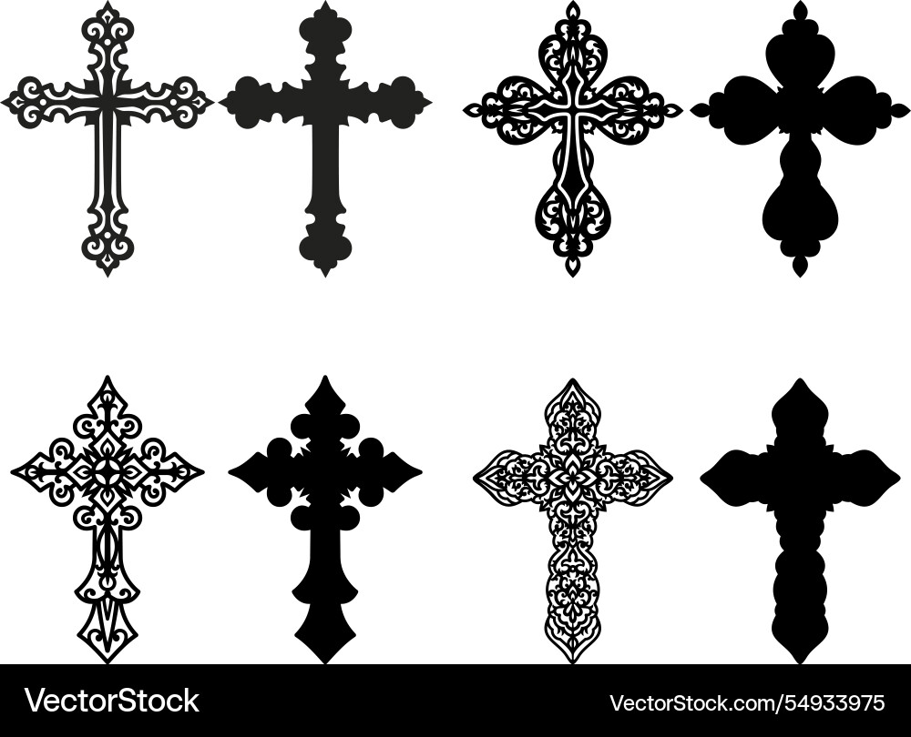 Christian cross bundle template Royalty Free Vector Image