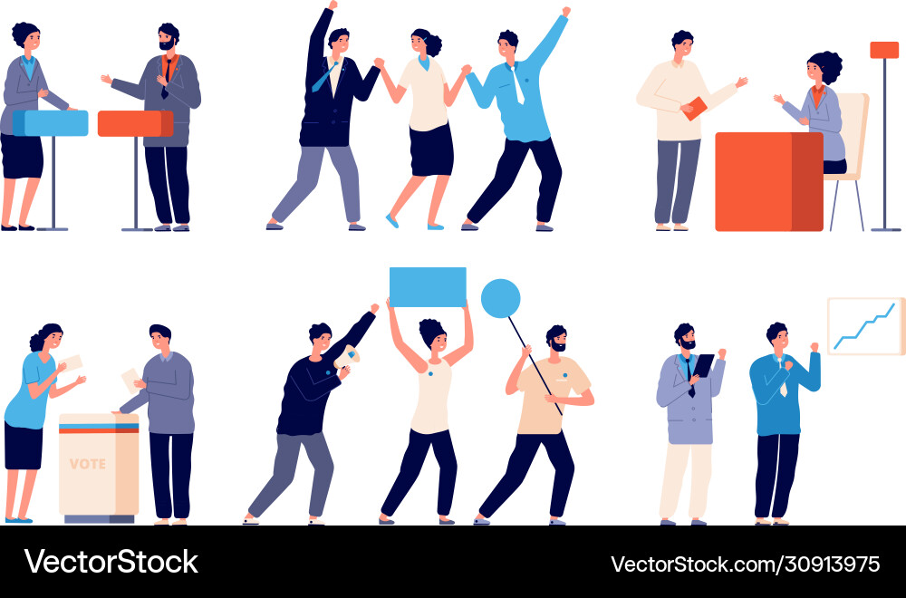Election characters political candidate vote Vector Image