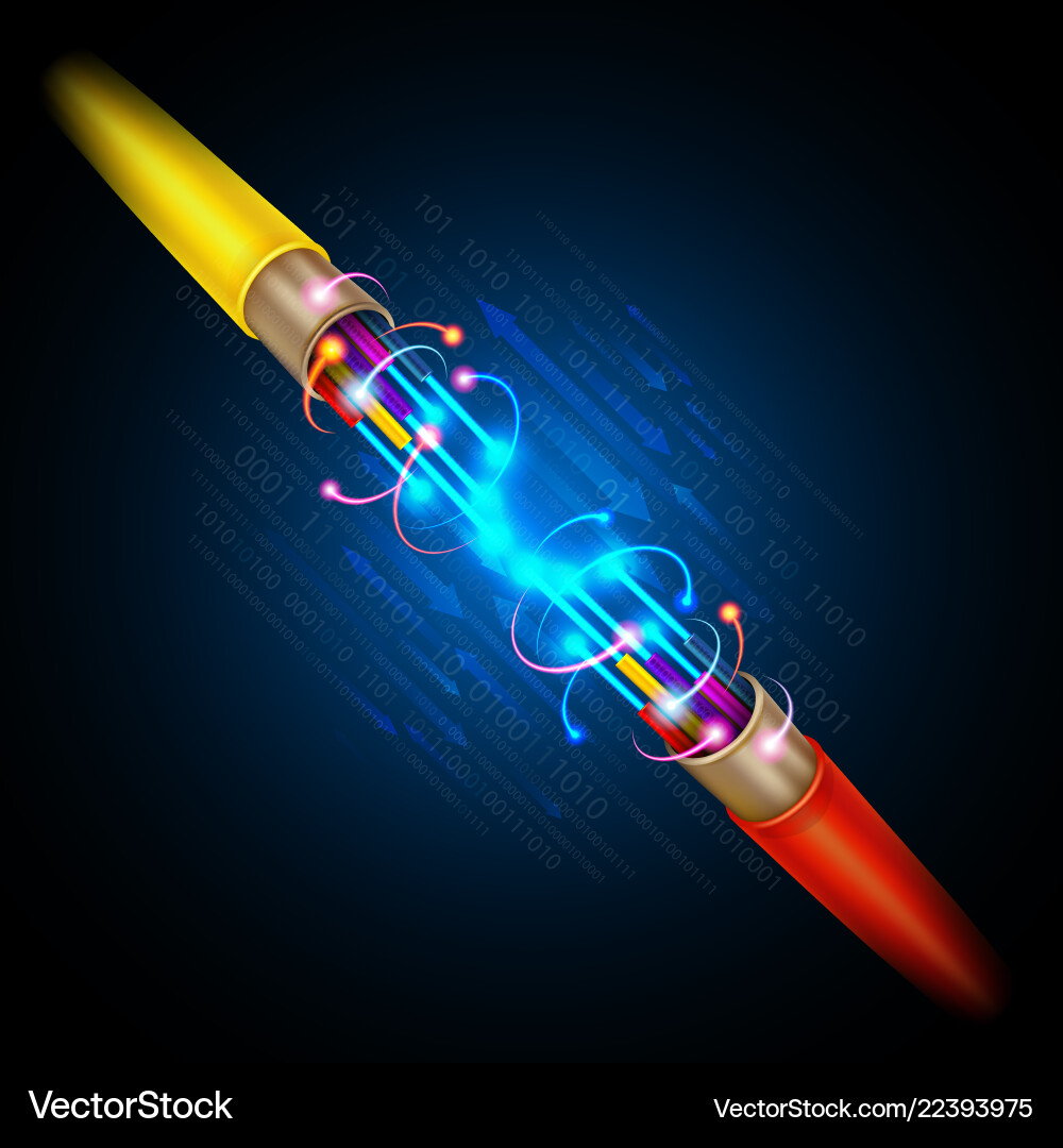 Fiber optic cable Royalty Free Vector Image - VectorStock