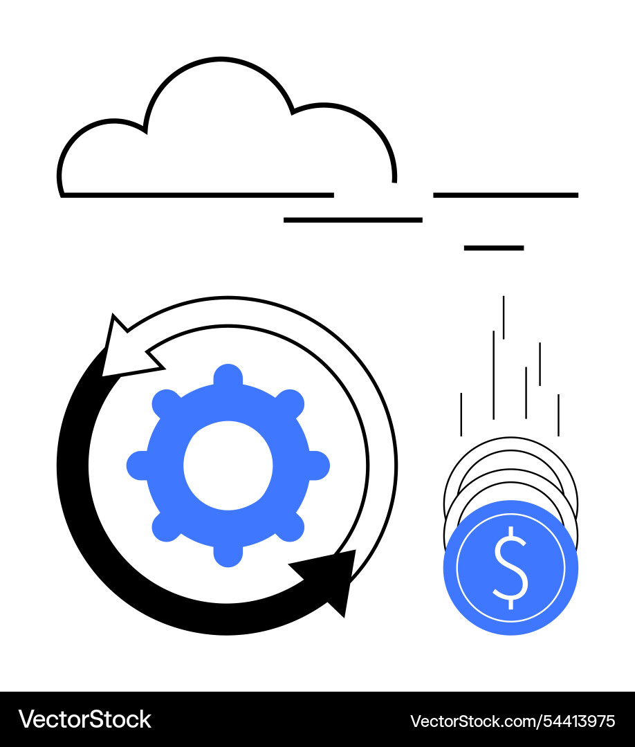 Financial growth and technology integration Vector Image