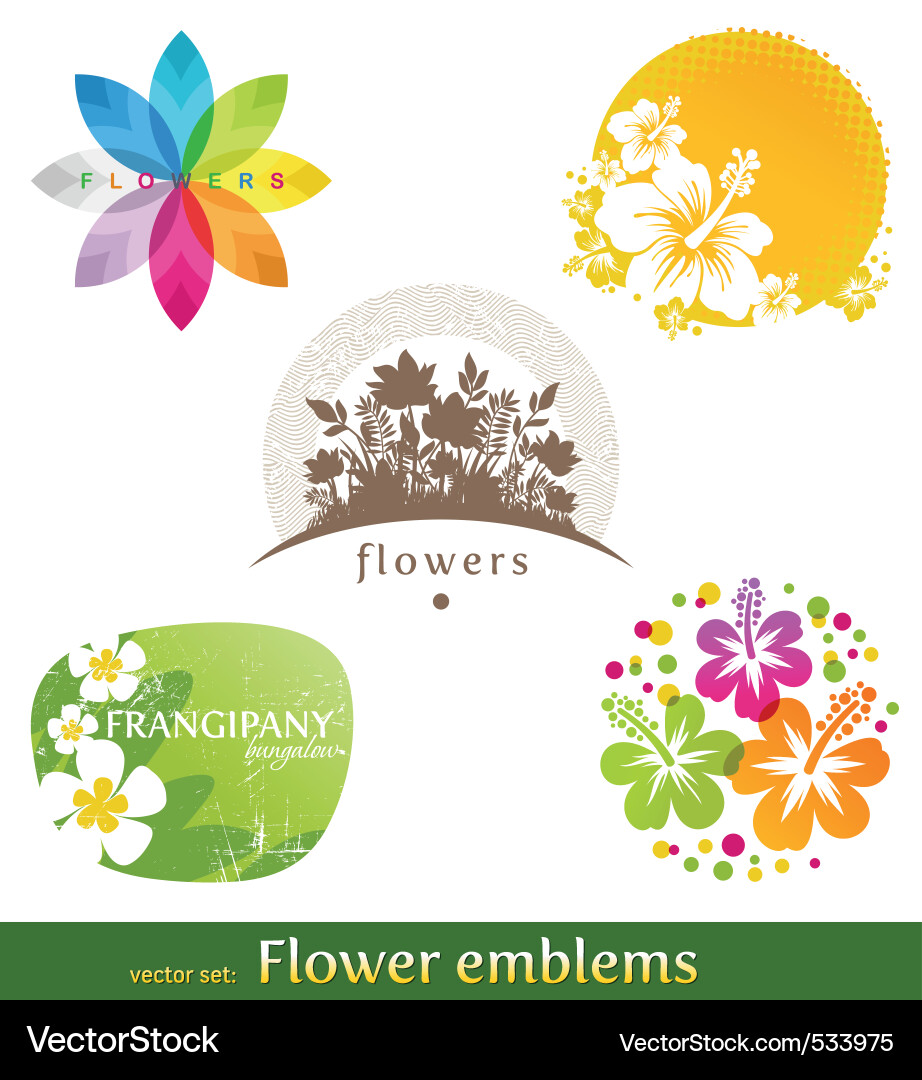 Flower emblems and labels Royalty Free Vector Image