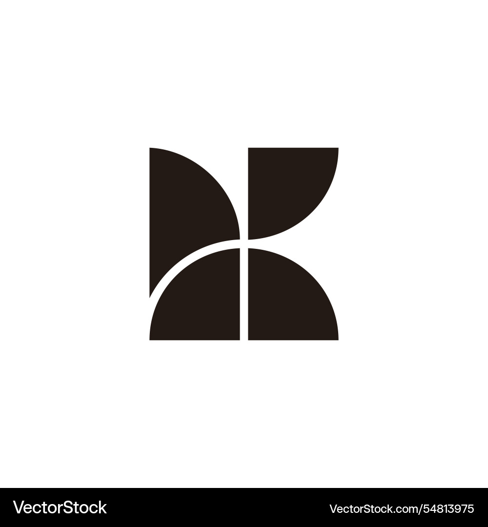 Letter k rotate simple geometric logo Royalty Free Vector