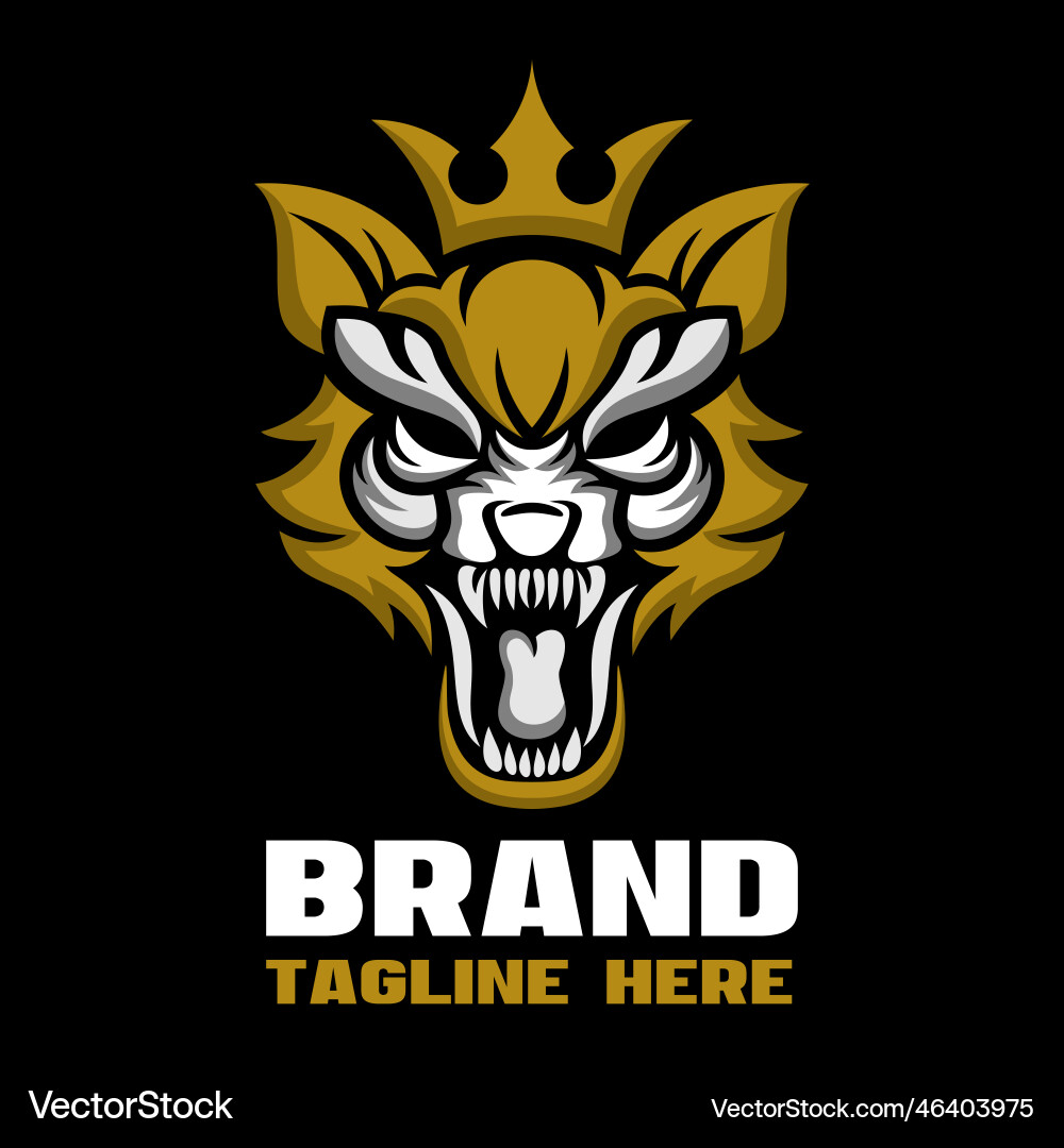 Modern royal wolf logo Royalty Free Vector Image