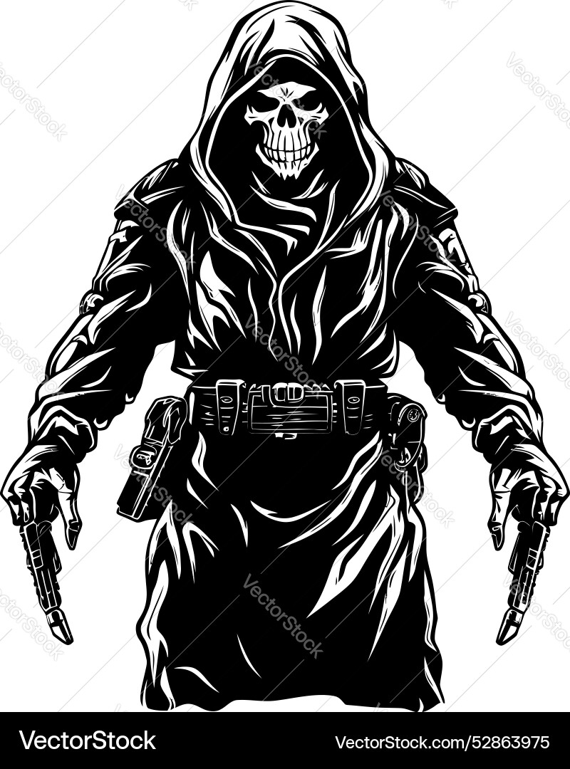 Shadows scythe strike combat reaper grim Vector Image