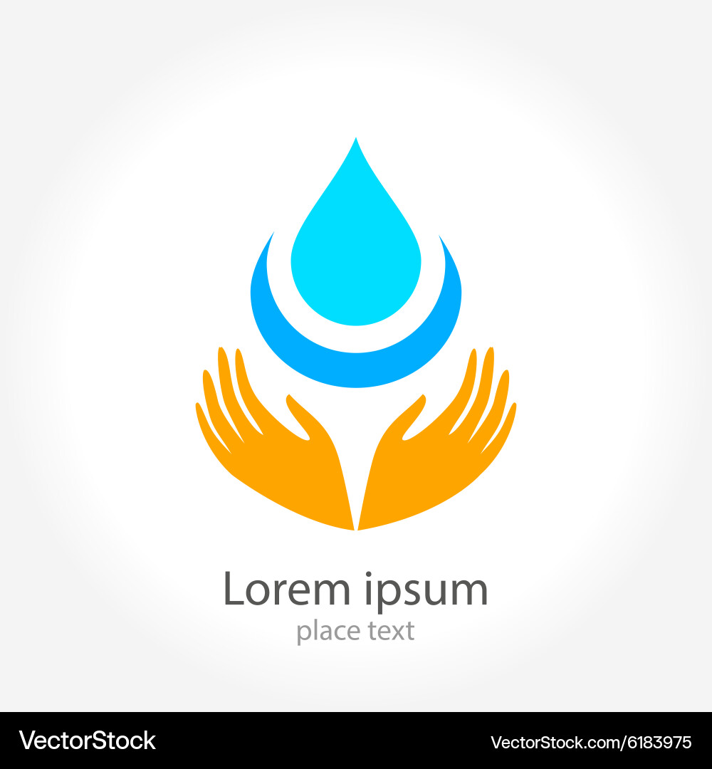 Water hand logo Royalty Free Vector Image - VectorStock